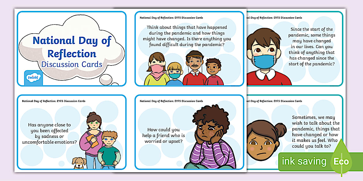 National Day of Reflection EYFS Discussion Cards - Twinkl