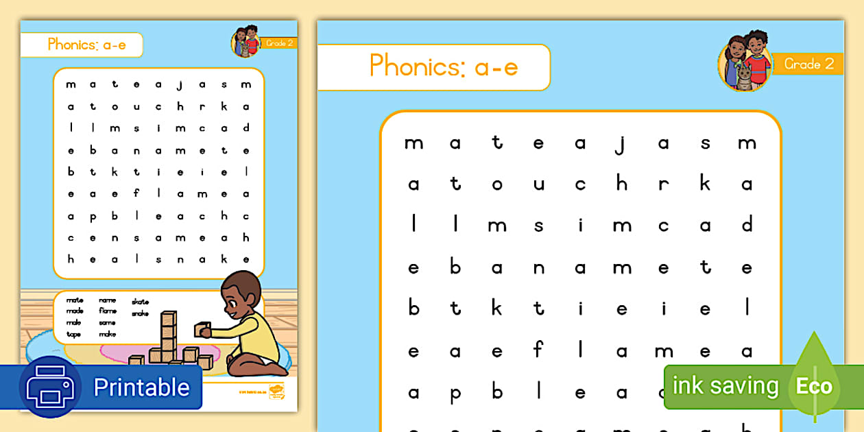 Grade 2 Phonics: a-e Wordsearch (teacher made) - Twinkl