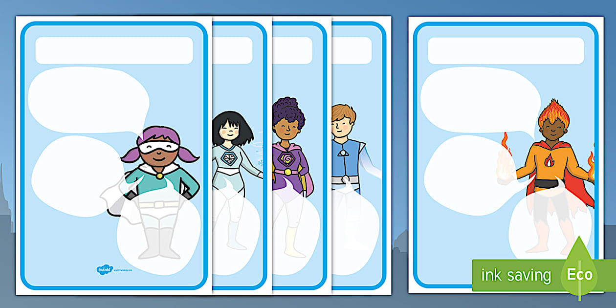 Editable Superheroes Themed Target Posters Speech Bubbles