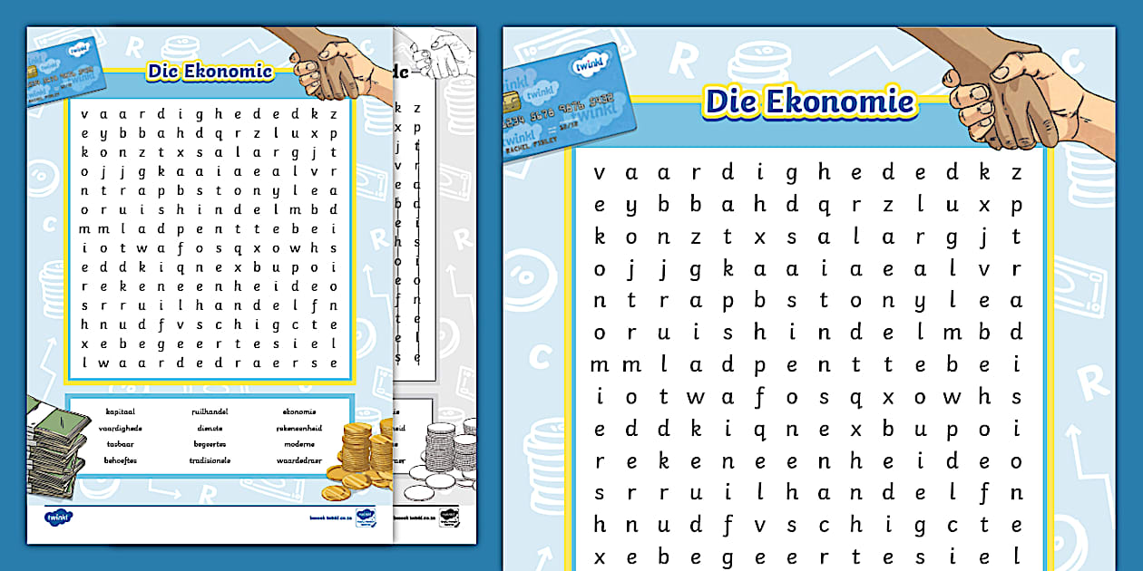 Die Ekonomie - Woordsoek (Teacher-Made) - Twinkl