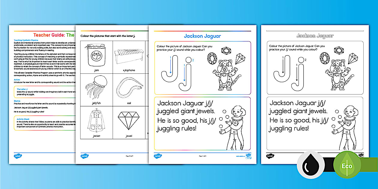 The Letter J Sound - Phonics Worksheets | Twinkl Canada