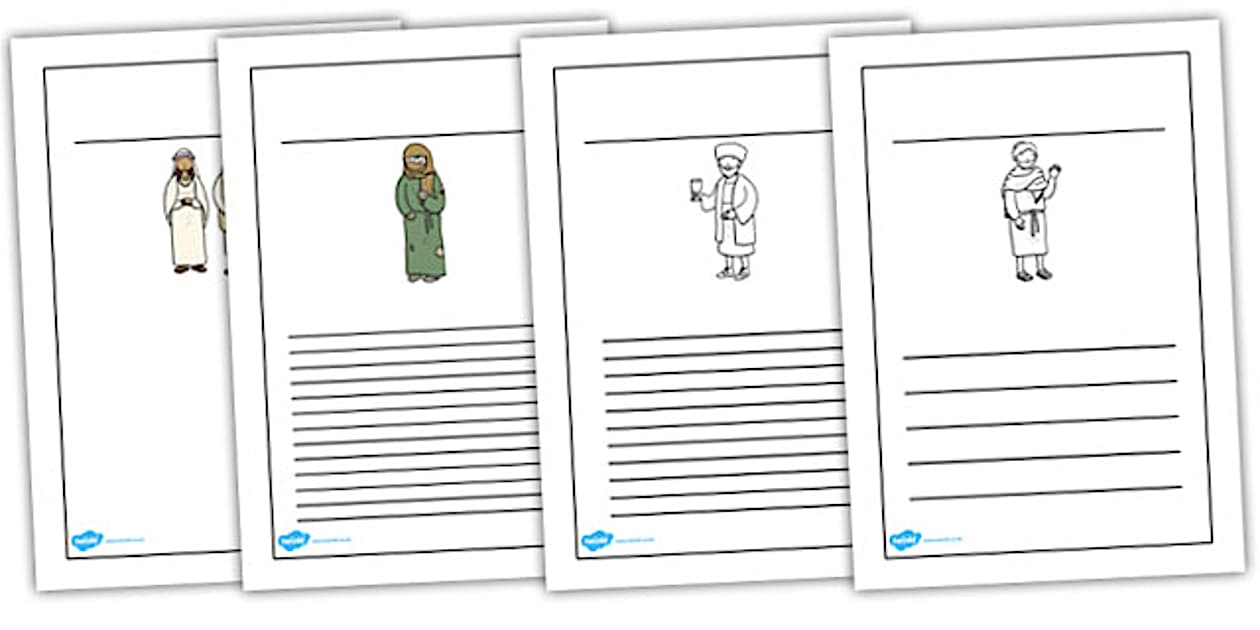 The Miracles of Jesus Bible Stories Writing Frames Standard Lined