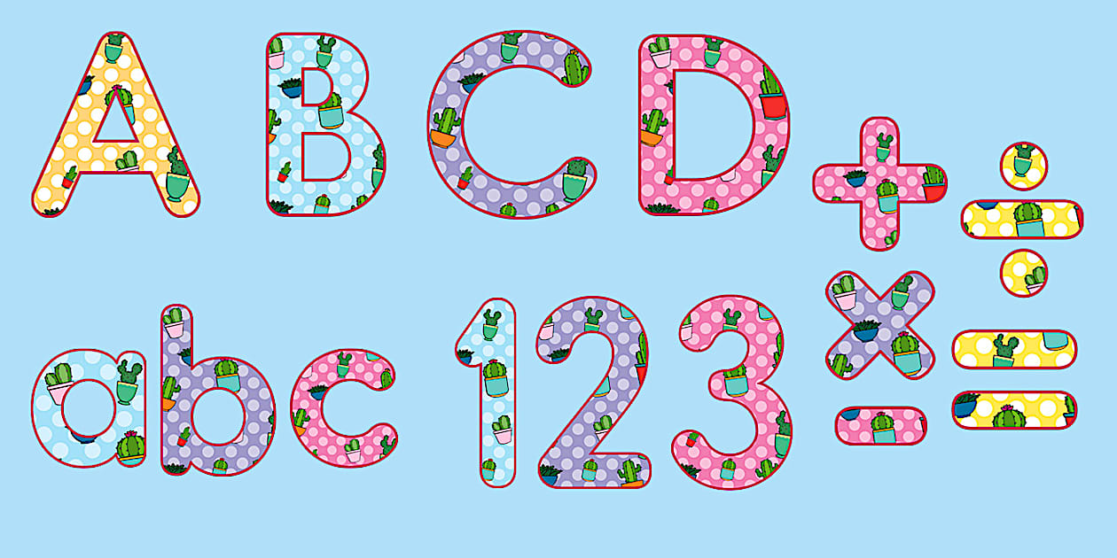 Succulent Bulletin Board Letters and Numbers