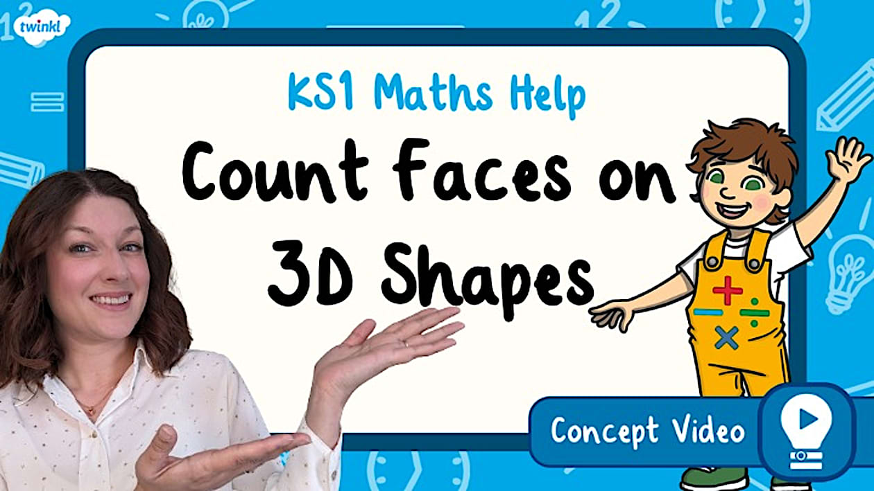 👉 Count Faces on 3D Shapes | KS1 Maths Concept Video
