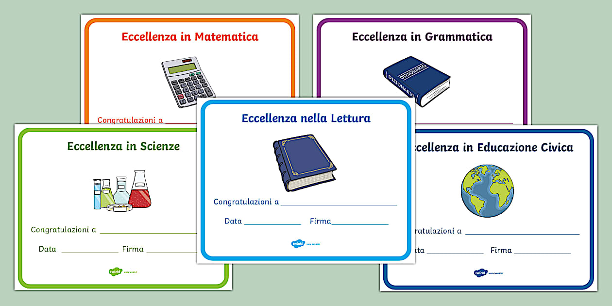 Certificati di eccellenza di fine anno