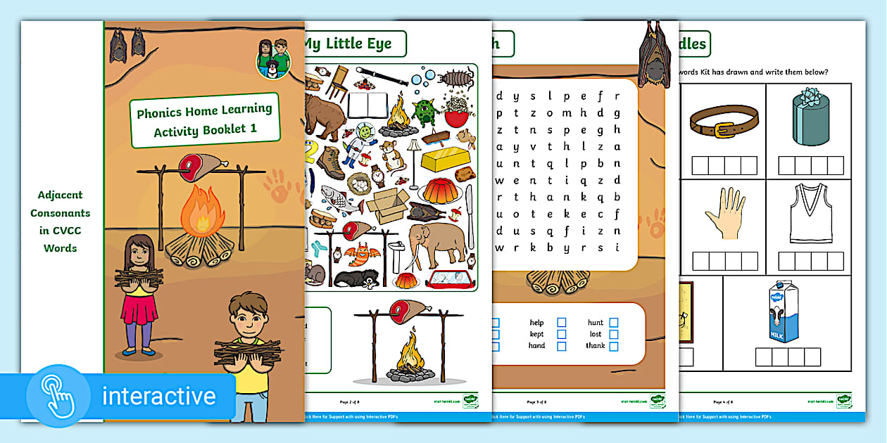 Interactive Phonics Activity Booklet Level 4 Book 1 CVCC