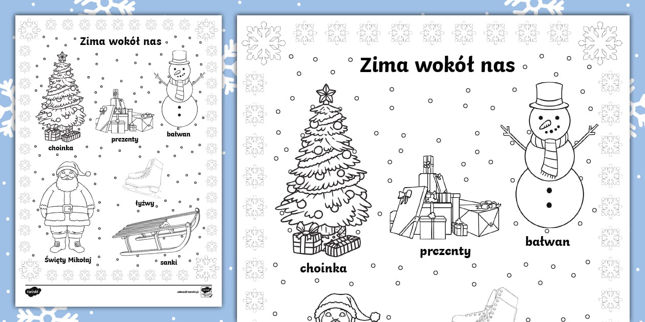Zima wokół nas | Kolorowanka | Pory roku (teacher made)