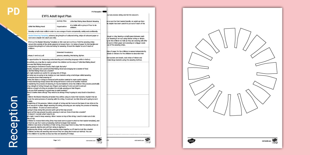 EYFS Little Red Riding Hood Basket Weaving Adult Input Plan