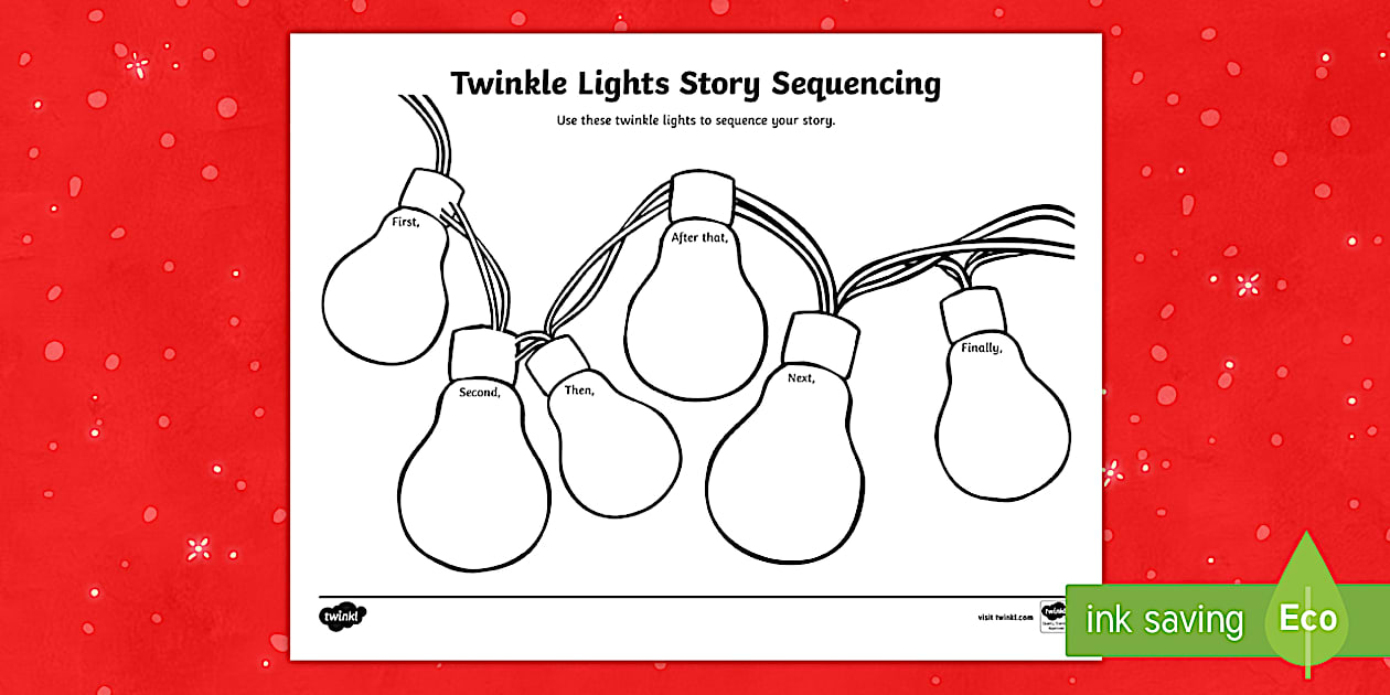 Twinkle Lights Story Sequencing Graphic Organizer - Twinkl
