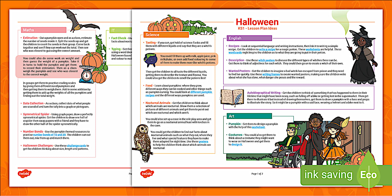 Halloween Lesson Plan Ideas KS1 - Primary Resources - Twinkl