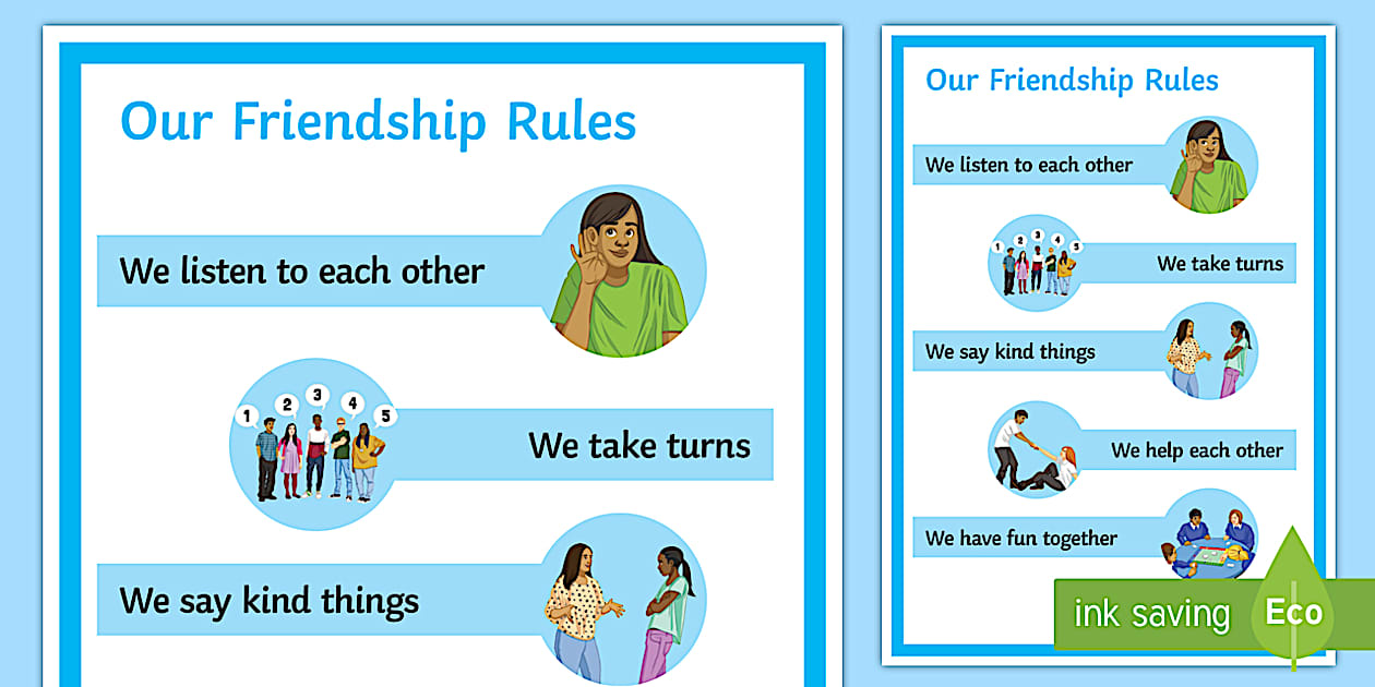 Our Friendship Rules A4 Display Poster - Twinkl
