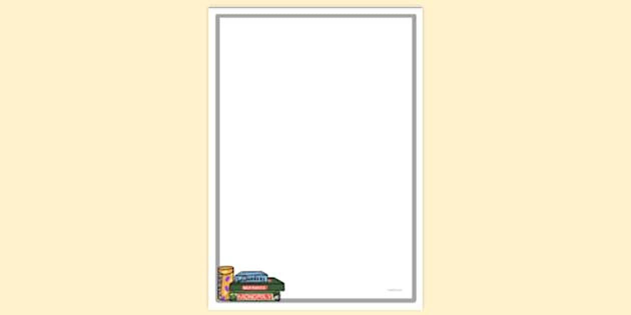 Simple Blank Board Games Page Border | Page Borders | Twinkl