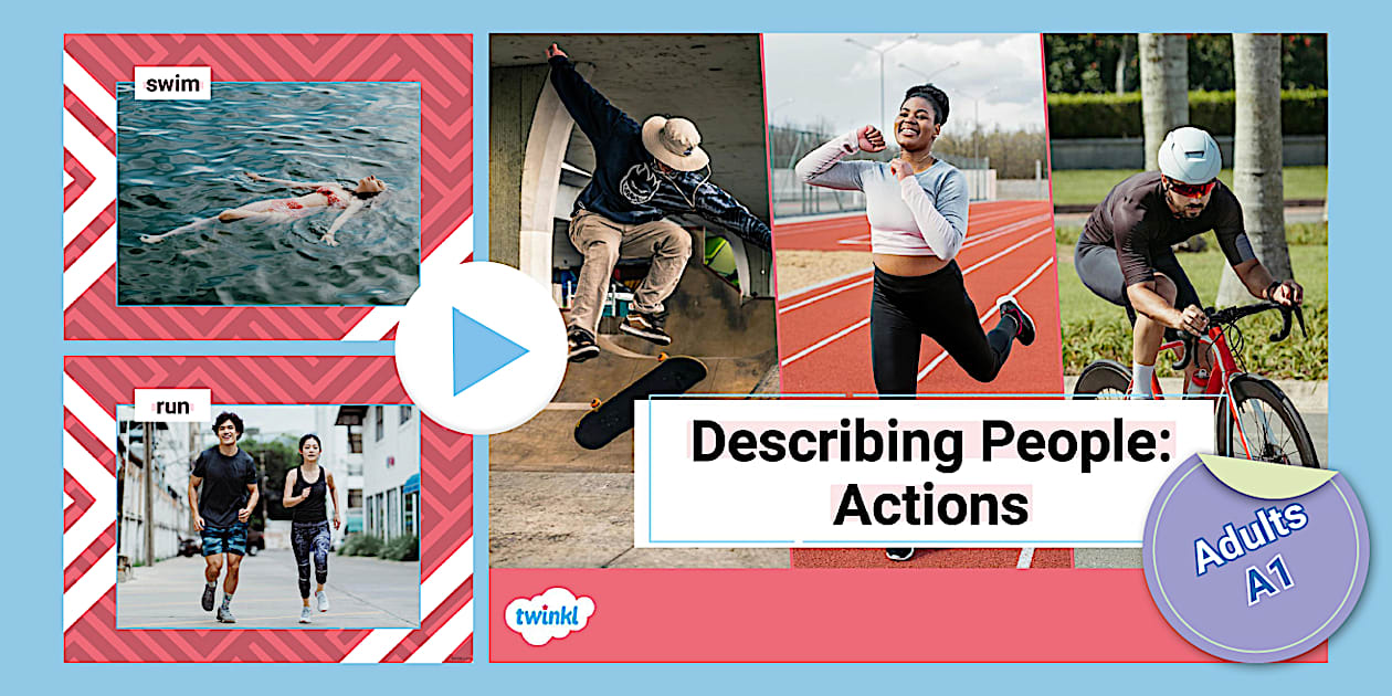 ESL Describing People PowerPoint: Actions [Adults, A1]