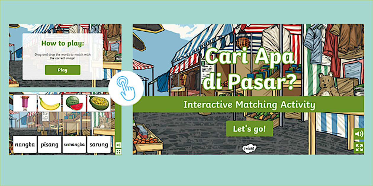 Cari Apa di Pasar Interactive Matching Game - Twinkl