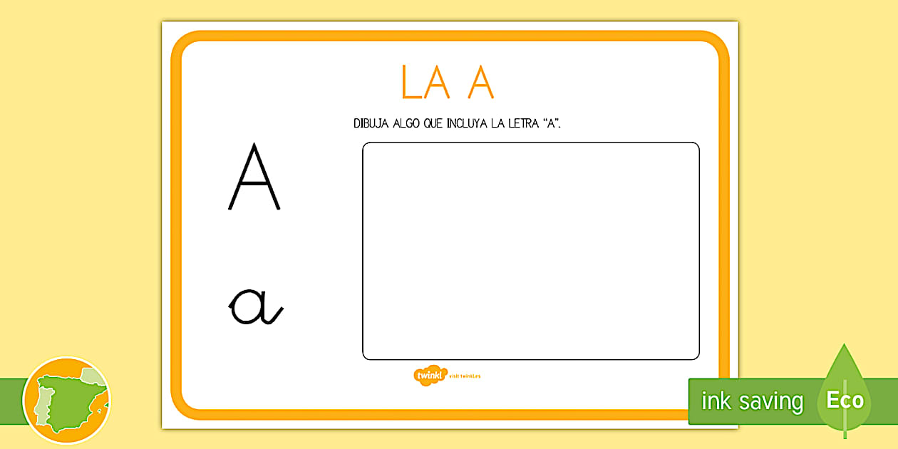 Ficha de lecto: Las vocales - La A - Twinkl