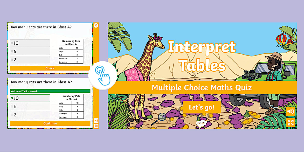 👉 Interpreting Tables KS1 Maths Multiple Choice Maths Quiz 👉 Interpreting Tables KS1 Maths Multiple Choice Maths Quiz