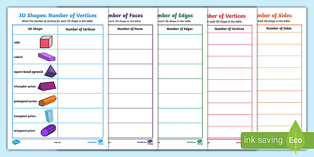 👉 Simple Properties of Shapes Activity Sheets - Twinkl