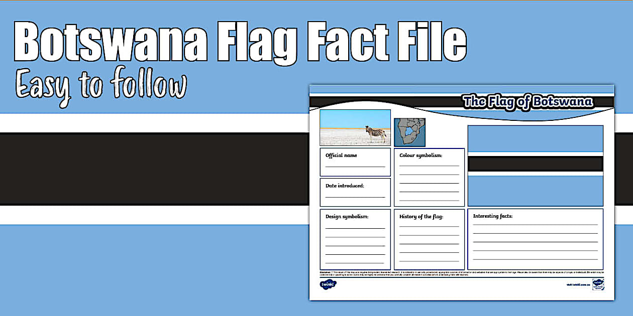 Botswana Flag Fact File Template