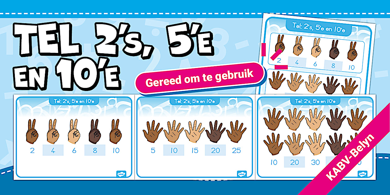 Graad 1 Wiskunde Kwartaal 2 Tel in 2s, 5'e en 10'e Plakkaat