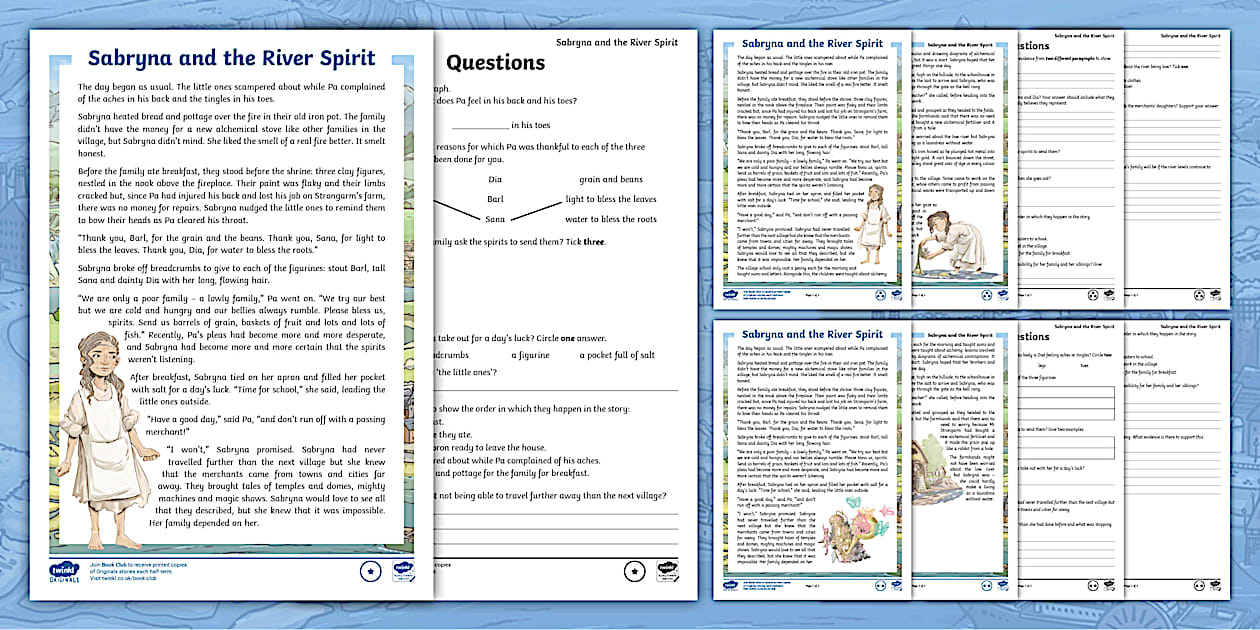 'Sabryna and the River Spirit' Reading Assessment Answers