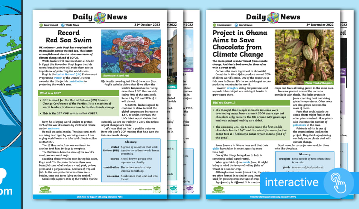 Weekly Comprehension Pack - 4th November 2022 - Twinkl NewsRoom