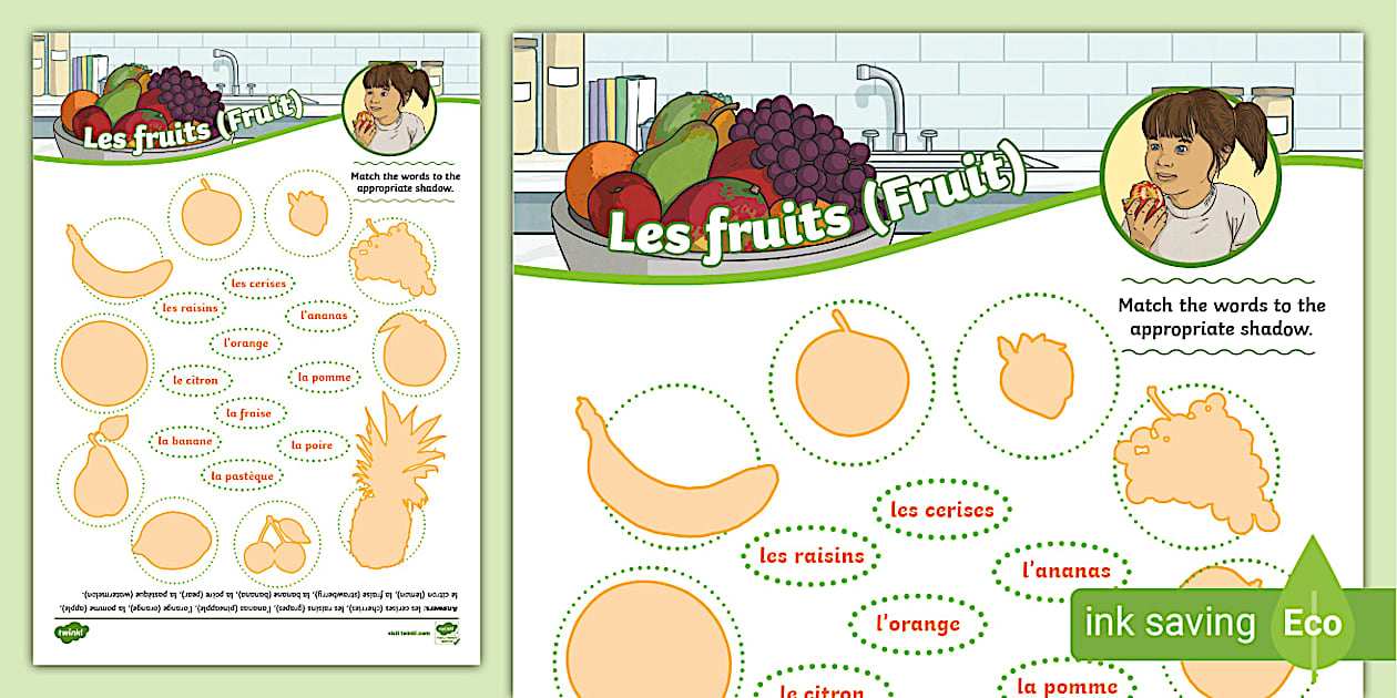 👉 French KS2 Activity Sheet: Fruit (teacher made)