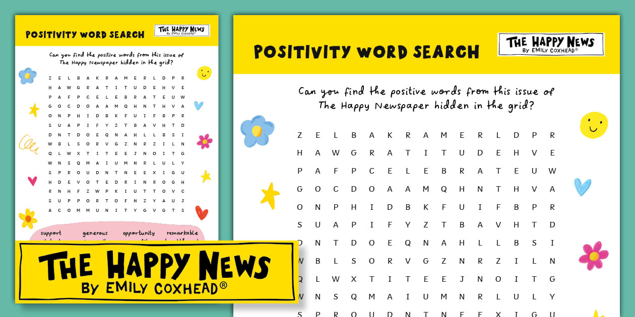 The Happy Newspaper: Positivity Word Search (Issue 35)