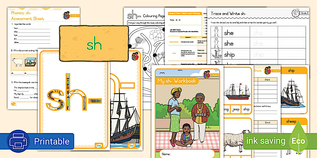 Grade 2 Phonics Pack sh- (teacher made) - Twinkl