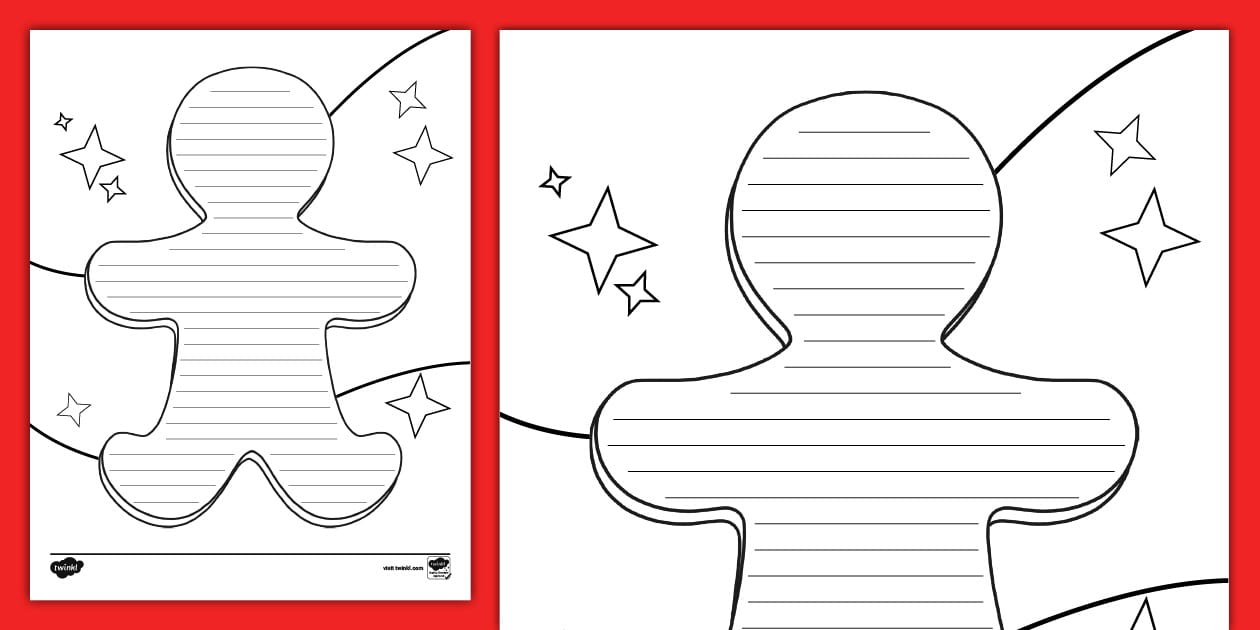 Gingerbread Man Writing Template (teacher made) - Twinkl