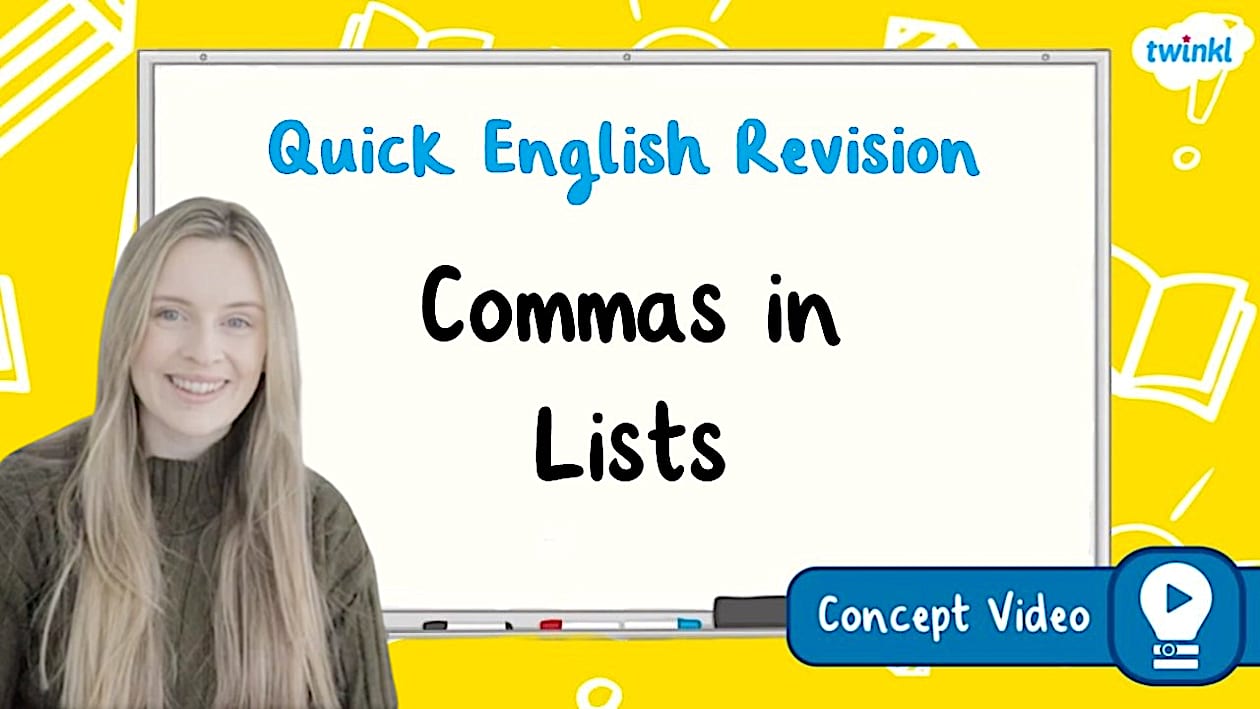 Commas in Lists | KS2 English Concept Video (teacher made)