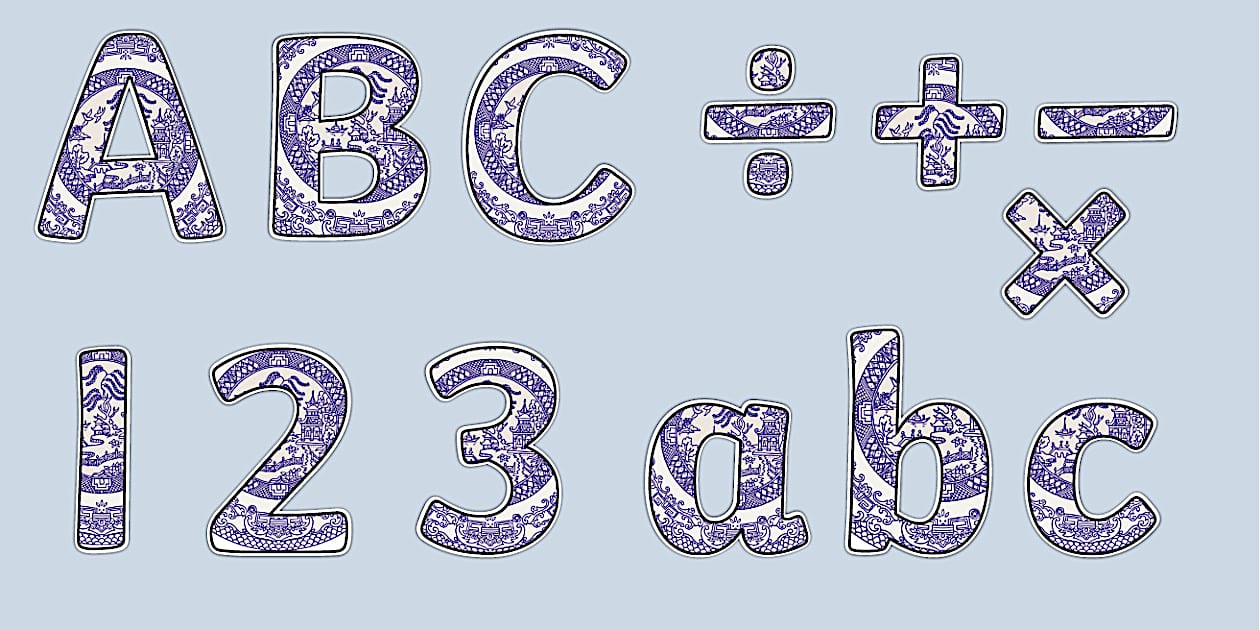 Willow Pattern Themed Display Lettering - Twinkl