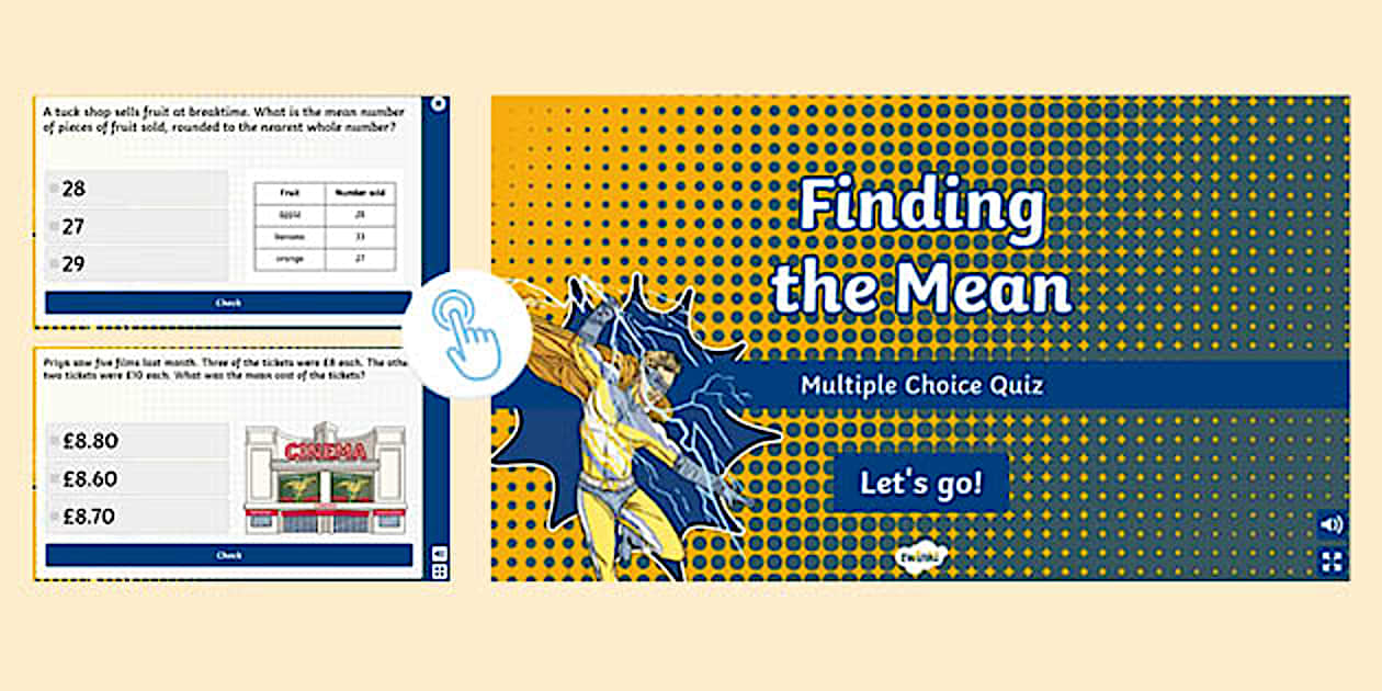 👉 Finding The Mean Multiple Choice Maths Quiz - KS2 Revision