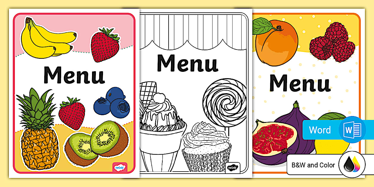 Editable Menu Cover (teacher made) - Twinkl