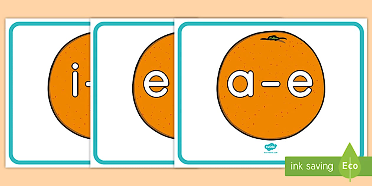 Magic e Vowel Pairs on Oranges Posters - Twinkl