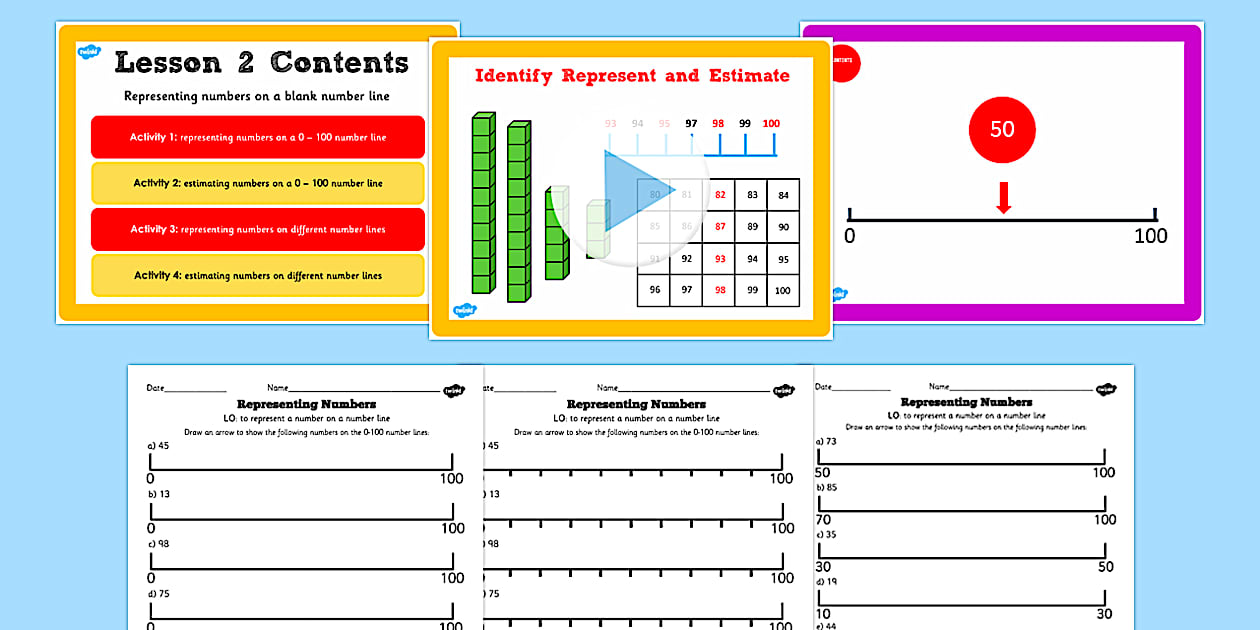 Editable Year 2 Maths Representing Numbers on a Blank Number Line ...