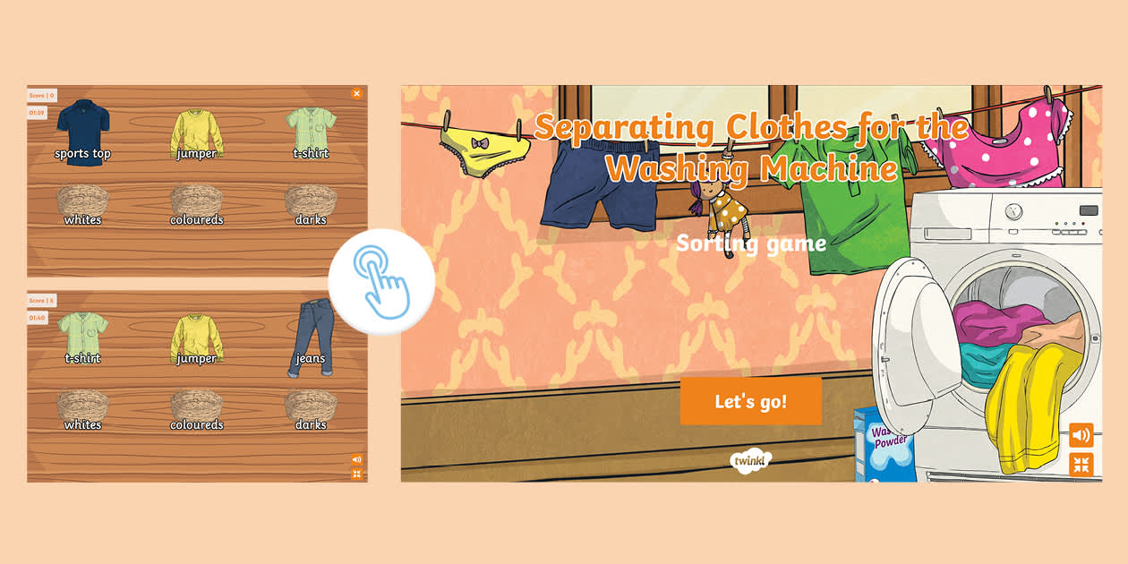 * NEW * Clothes for the Washing Machine Interactive Sorting Game