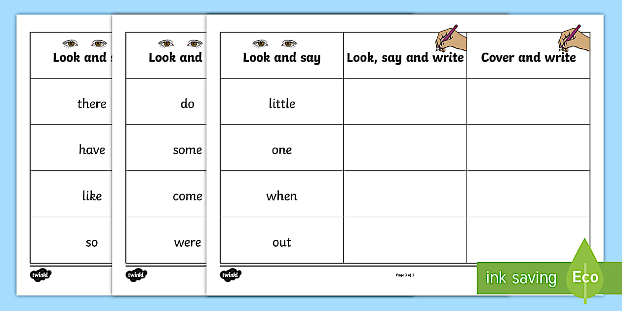 Phase 4 Tricky Words on Writing Practice Worksheets - Twinkl