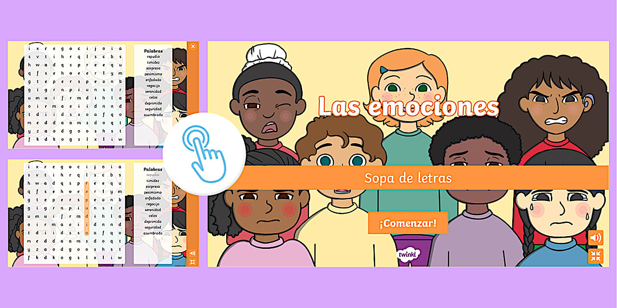 Sopa de letras sobre las emociones (teacher made) - Twinkl