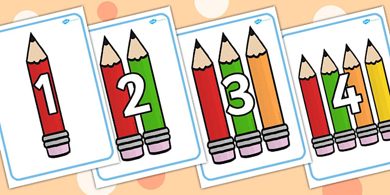 Numbers 0-20 with Pencils Posters (teacher made) - Twinkl
