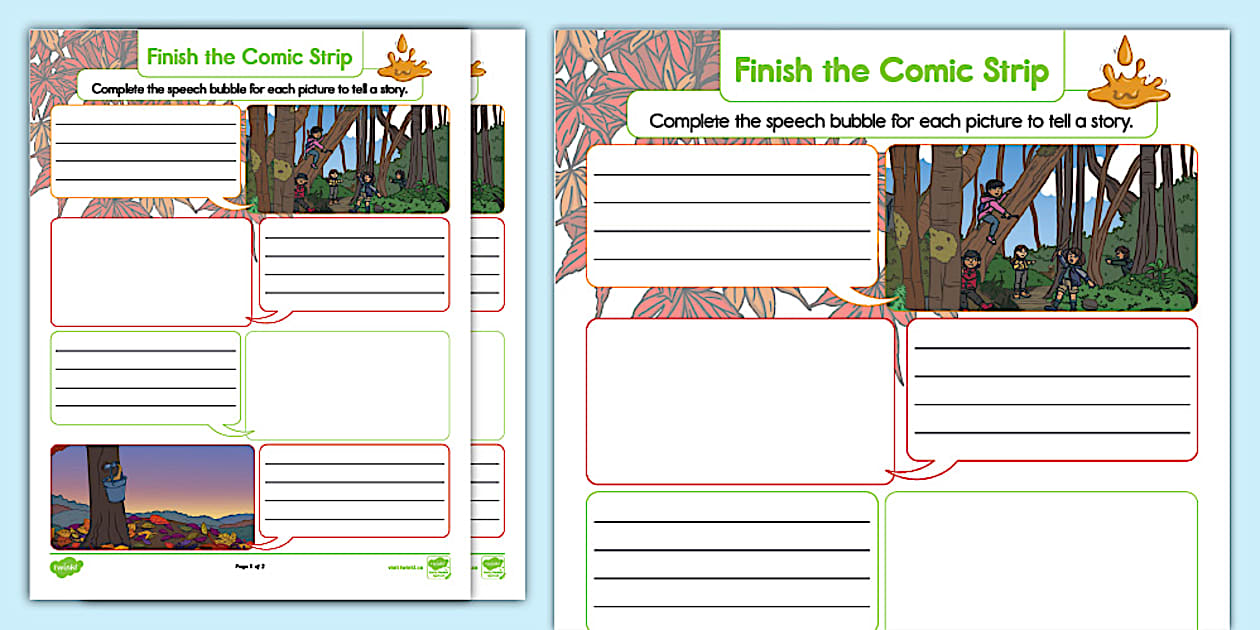 Finish the Canada-Themed Comic Strip Worksheet - Twinkl