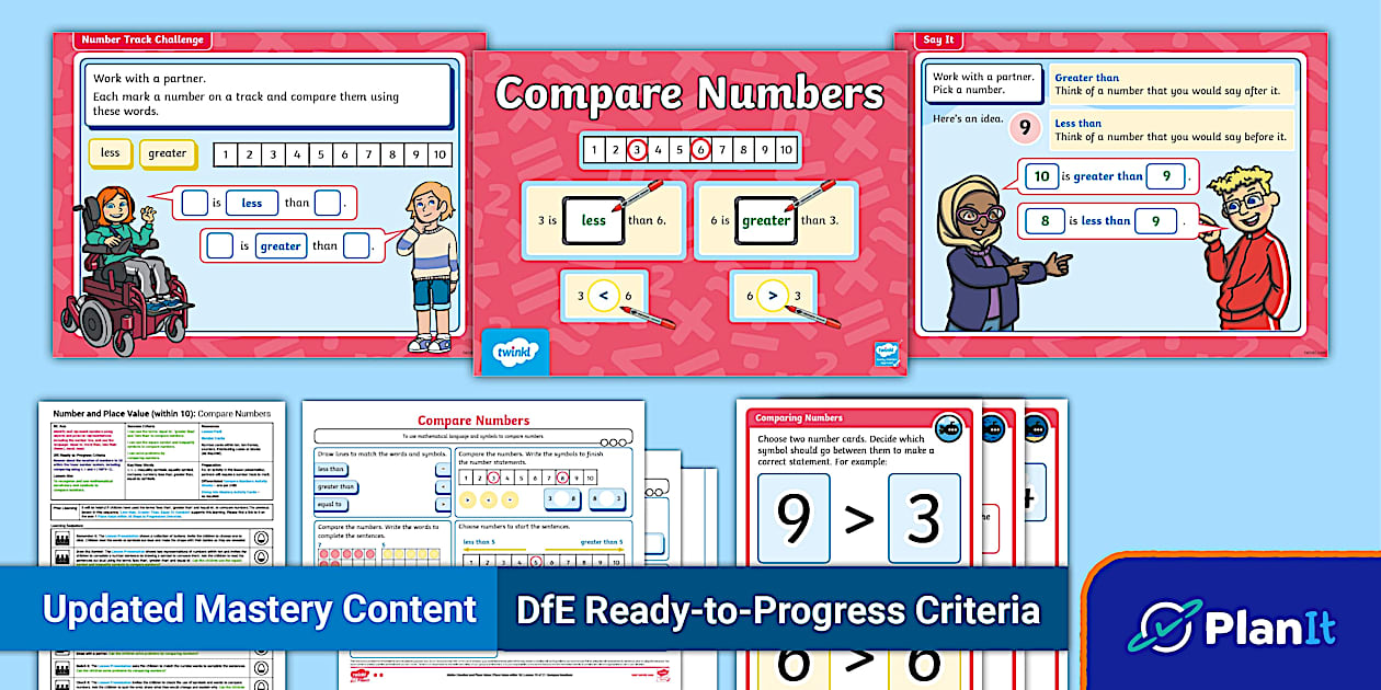👉 Y1 Compare Numbers PlanIt Maths Lesson 19 - Twinkl