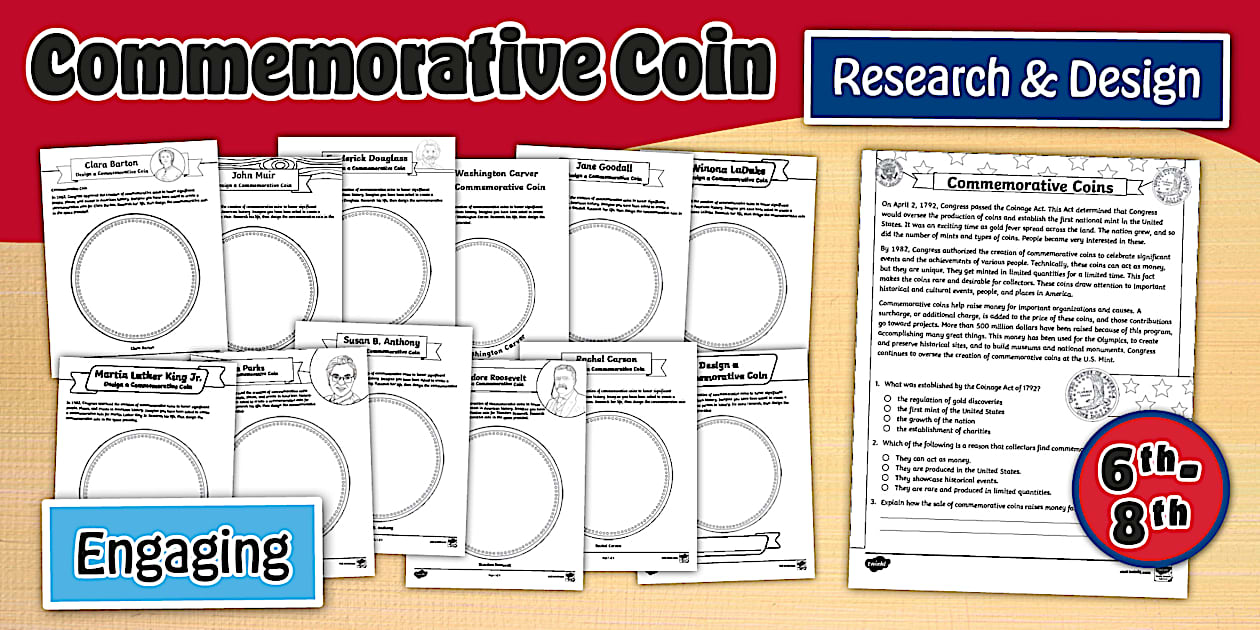 Commemorative Coin Research and Design Pack 6th-8th Grade