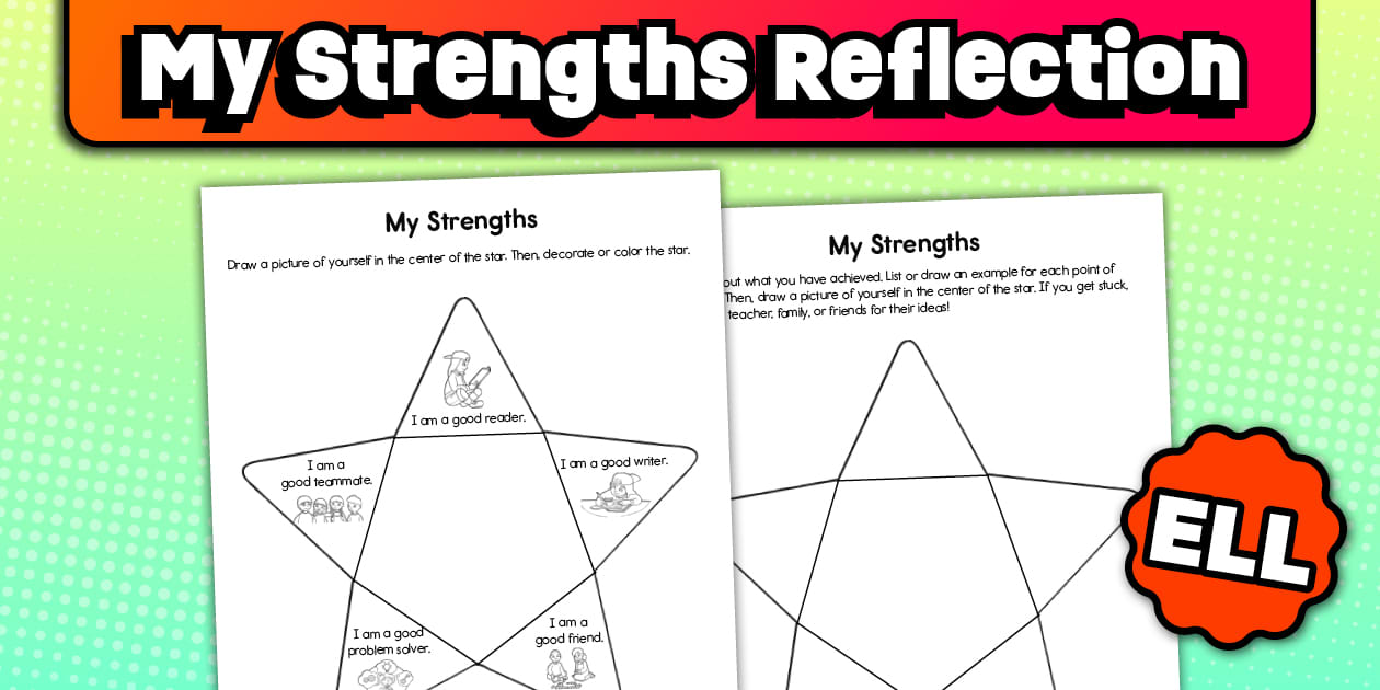 My Strengths: Self-Reflection Worksheet for ELL