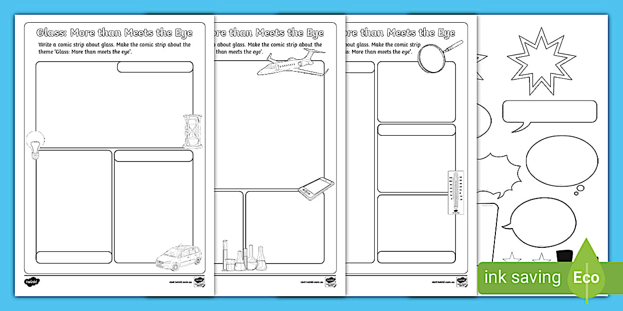Glass Comic Strip Templates (teacher made) - Twinkl