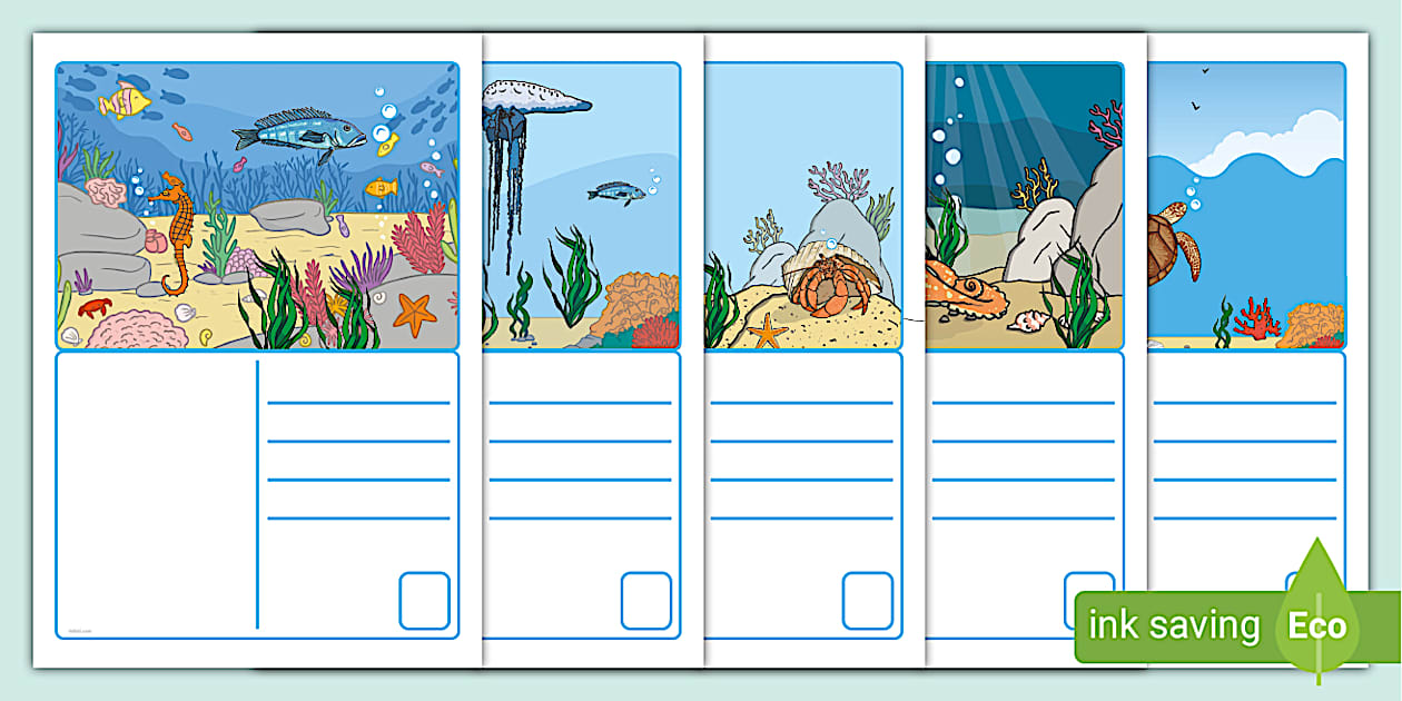 Fish Postcards | Twinkl | KS1 | Stationery | World Ocean Day