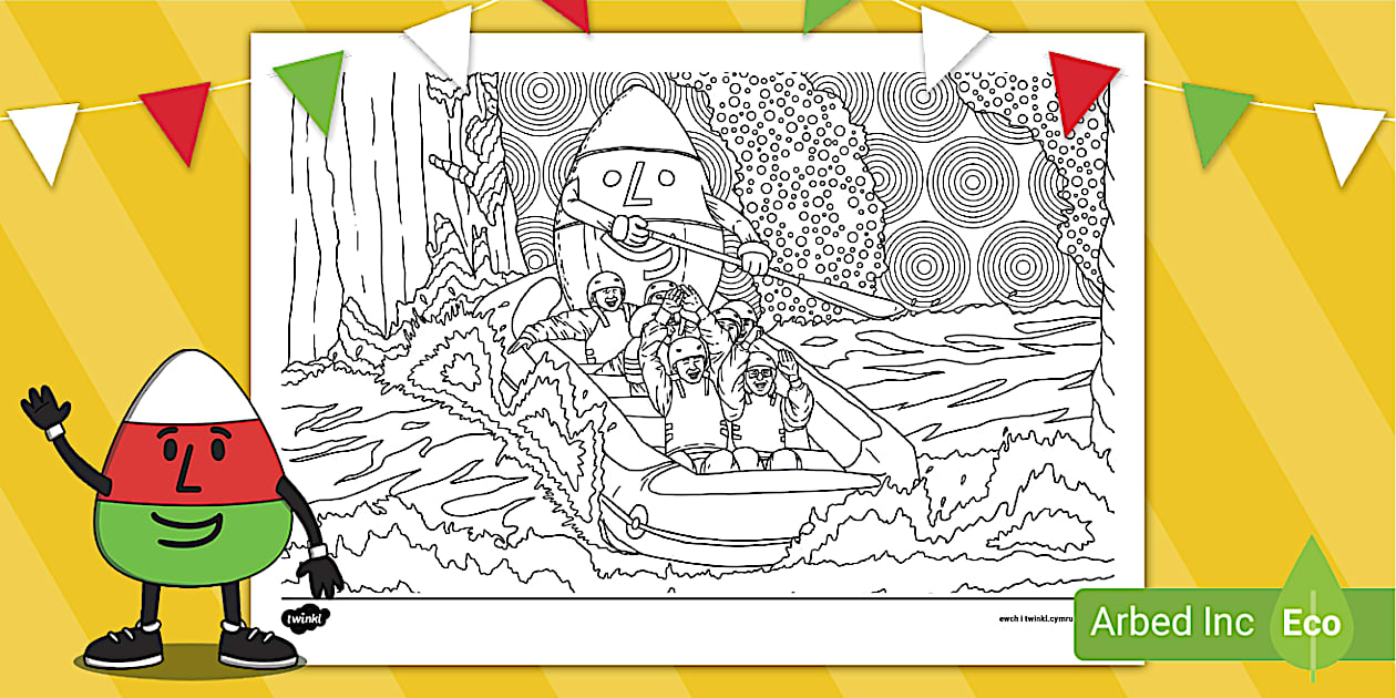 Taflen Lliwio Mistar Urdd Glan Llyn/Mr Urdd Glan Llyn Colouring Sheet