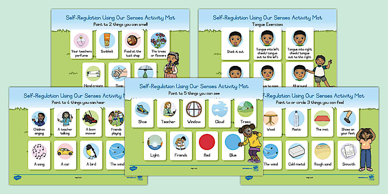 Using our Senses to Self-Regulate Activity Mat - Twinkl