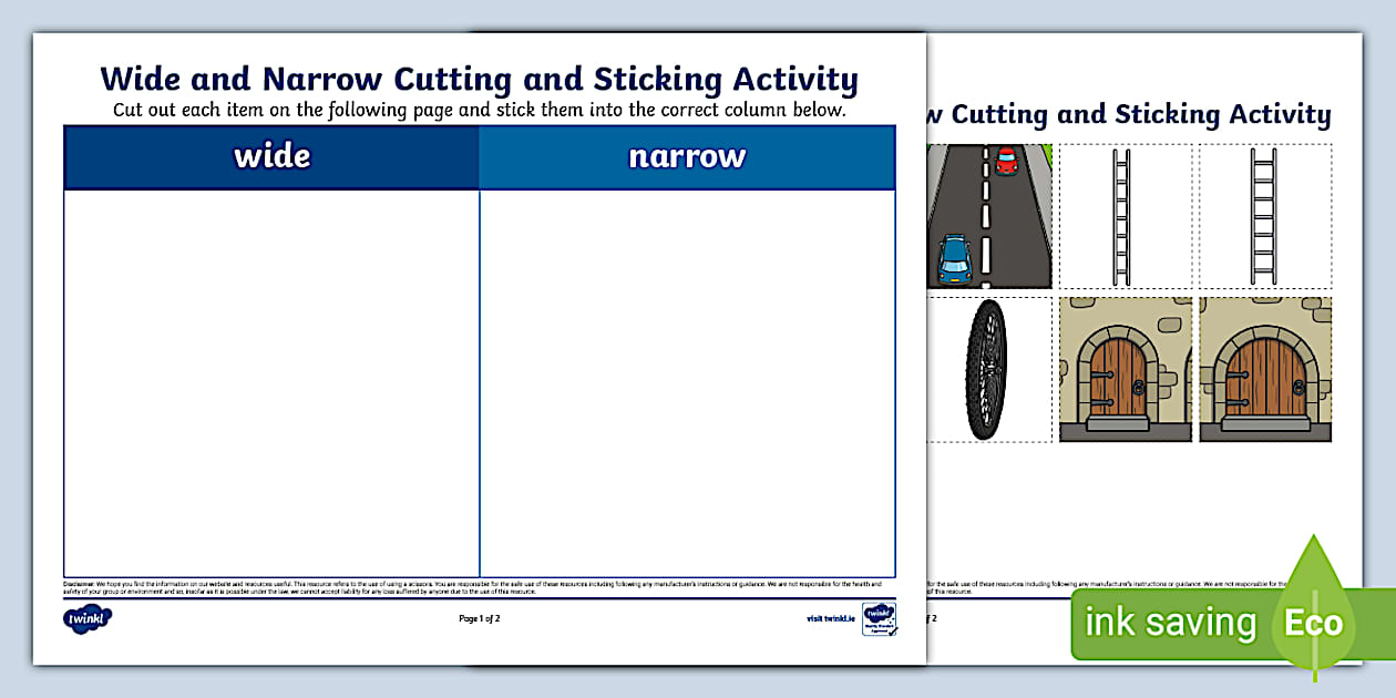 Wide and Narrow Cutting and Sticking Activity
