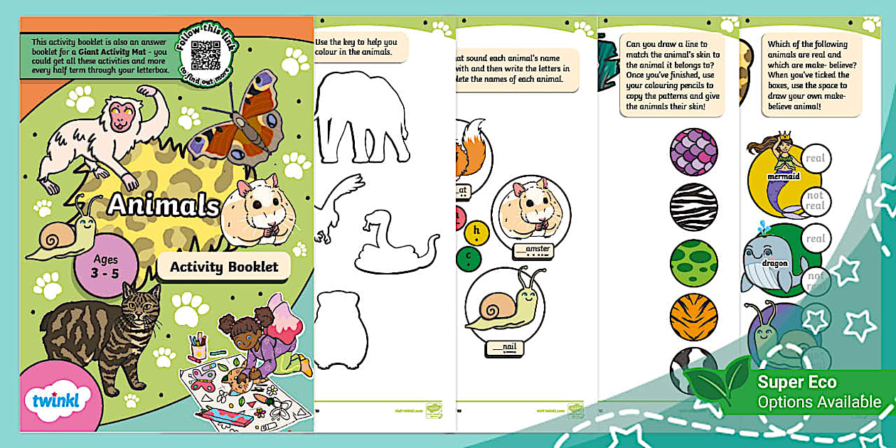 Animals Activity Booklet 3 to 5 years - Twinkl
