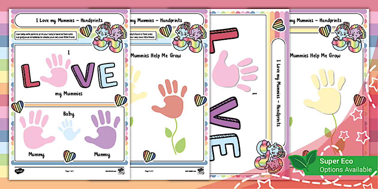 I Love my Mummies Handprint Art Activity (teacher made)